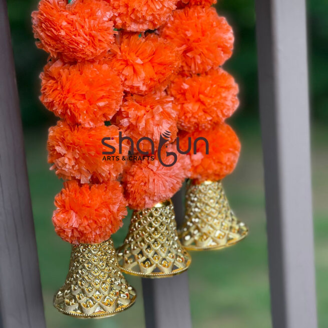 Marigold Strings with Bell - Shagun Arts and Crafts
