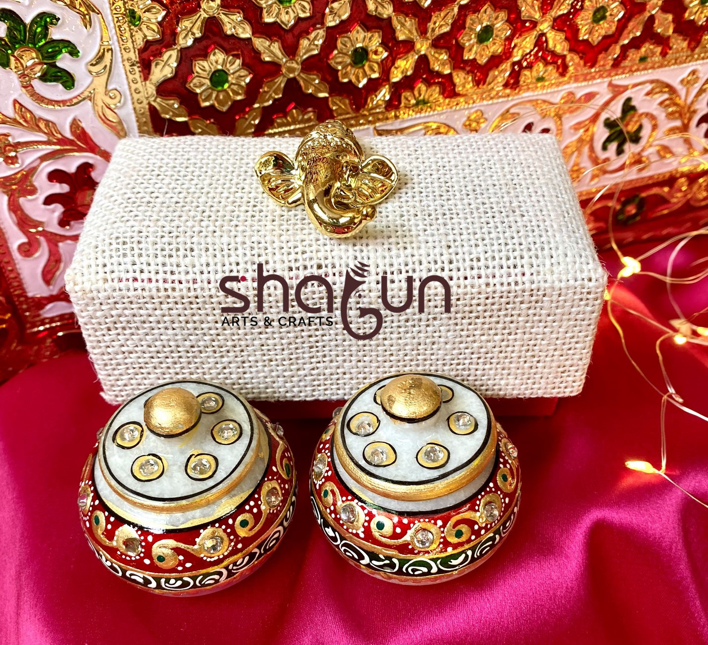 Marble Handi Hamper - Shagun Arts and Crafts