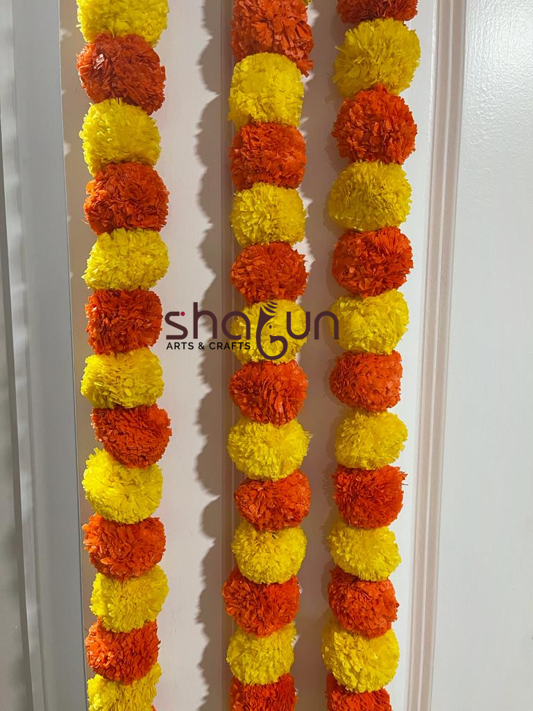 Marigold Strings Double Color - Shagun Arts and Crafts
