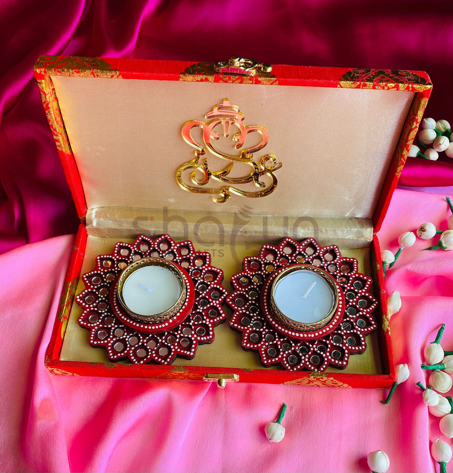 Mirror Work Diya Hamper - Shagun Arts and Crafts