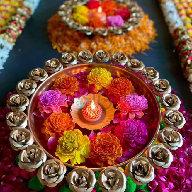 Gold Flower Urli Set – Shagun Arts and Crafts