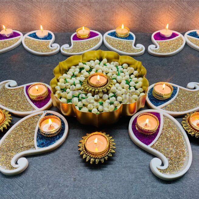 Ambiya Rangoli and Gold Metal Urli Combo - Shagun Arts and Crafts