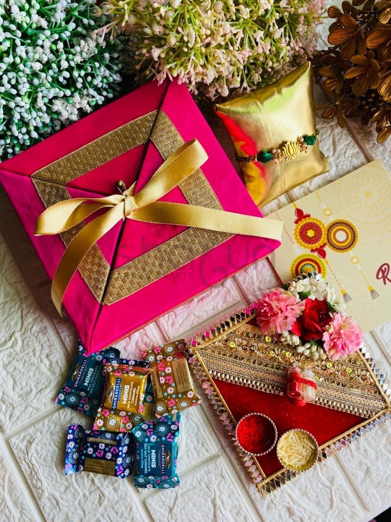 Silk and Satin Rakhi Hamper - Shagun Arts and Crafts