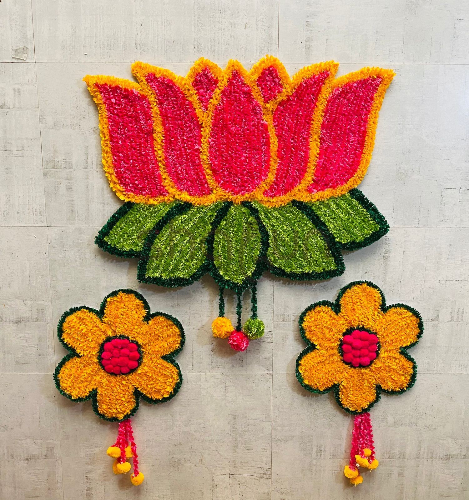 Lotus Flower Mat Combo - Shagun Arts and Crafts
