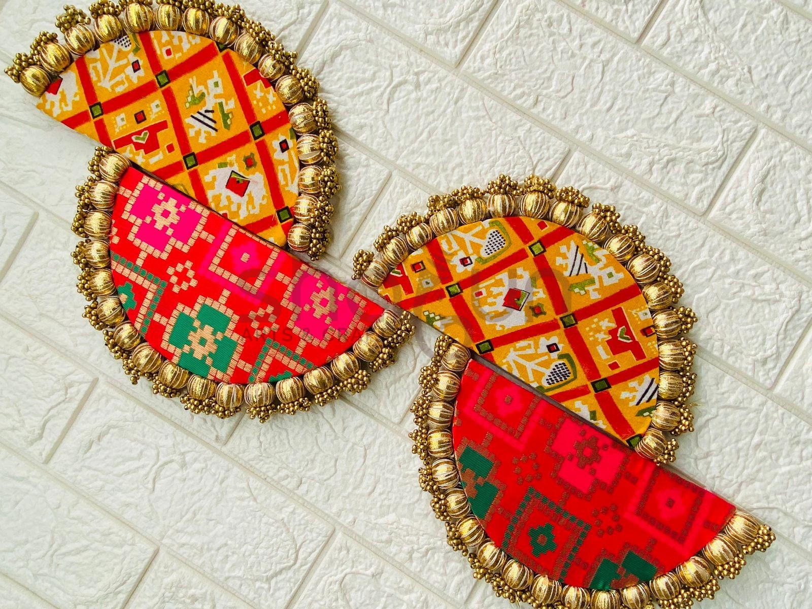Patola Half Circle plates - Shagun Arts and Crafts